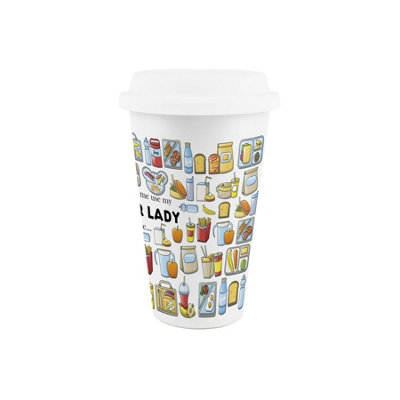 Dinner Lady Ceramic Travel Mug - Humorous School Lunch Staff Novelty ...