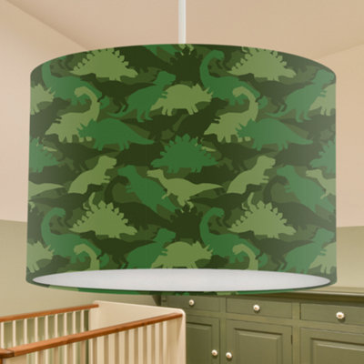 Dinosaur Camouflage Ceiling Lampshade Green, 30cm x 21cm | DIY at B&Q