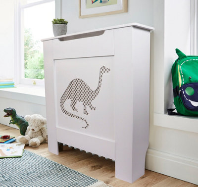 Dinosaur Mesh Cut-out Children's Kids Radiator Cover in White | DIY at B&Q