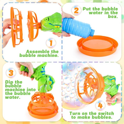 Dinosaur Portable Automatic Bubble Maker Colourful Big Bubble Summer ...