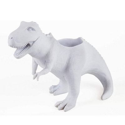 Dinosaur T-Rex White Plant Pot Planter