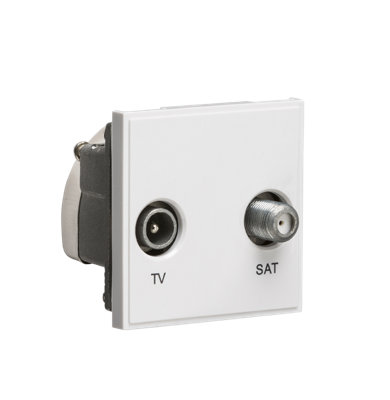 Diplexed TV /SAT TV Outlet Module 50 x 50mm - White