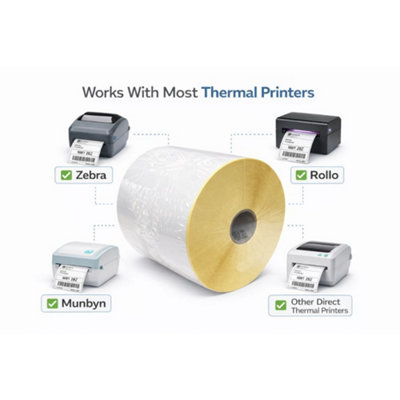 Direct Thermal Label 4x6 inch Premium Coated Waterproof Self Adhesive ...