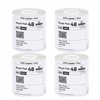 Direct Thermal Shipping Labels 4x6" (100 x 150mm) - 250 Labels Per Roll ...