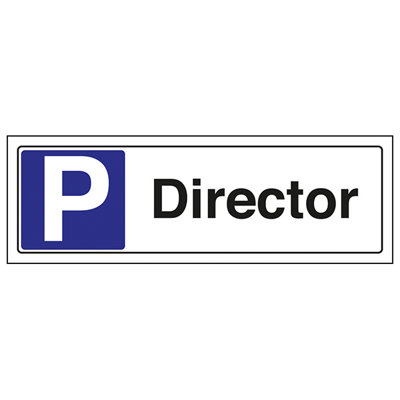 Director Parking Space Notice Sign - Adhesive Vinyl - 300x100mm (x3)