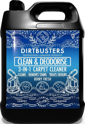 Dirtbusters Carpet Cleaner Shampoo Solution, Clean & Deodorise 3-in-1 ...