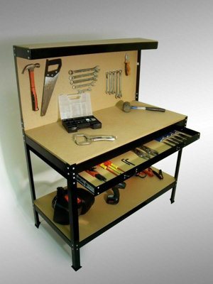Dirty Pro Tools Workbench Workstation Heavy Duty Metal Garage Workshop ...
