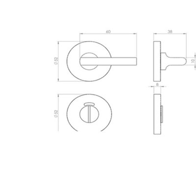 Disabled Turn Lock And Release Handle With Indicator Satin Stainless Steel