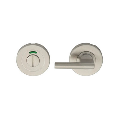 Disabled Turn Lock And Release Handle With Indicator Satin Stainless Steel