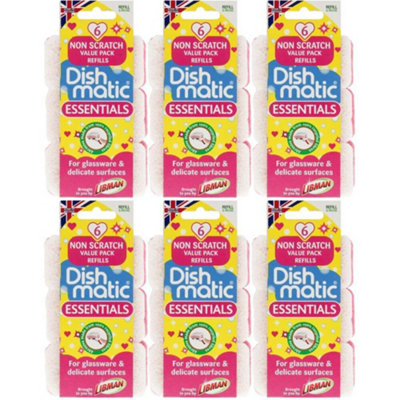 Dishmatic Non Scratch Refills 6 in Pack x 6 at B&Q