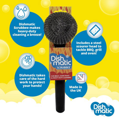 Dishmatic Scrubbee Washing-Up Stainless Steel Scourer for BBQ, Grill ...