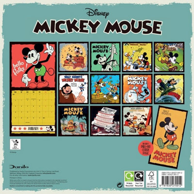 Disney 2025 Mickey Mouse 90th Anniversary Calendar Multicoloured (One Size)