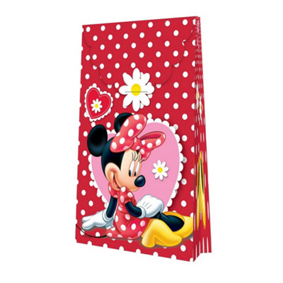 Disney Bistrot Minnie Mouse Paper Gift Bag (Pack of 6) Red/White/Pink ...