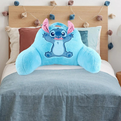 Disney Character Faux Fur Bed Rest, Stitch Cushion Soft Plush Character ...