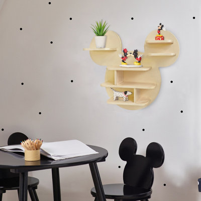 Disney Classic Mickey Mouse Small Wall Shelf, Wall Mounted Kids ...
