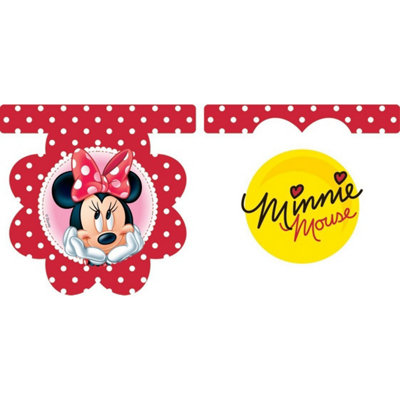 Disney Dotted Minnie Mouse Flag Banner Red/White/Yellow (One Size)