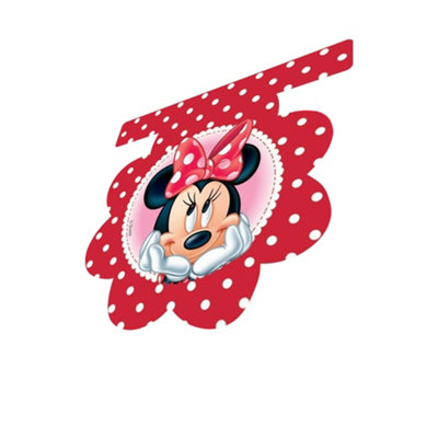 Disney Dotted Minnie Mouse Flag Banner Red/White/Yellow (One Size)
