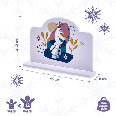 Disney Frozen Small Wall Shelf, Wall Mounted Kids' Bookshelf and ...