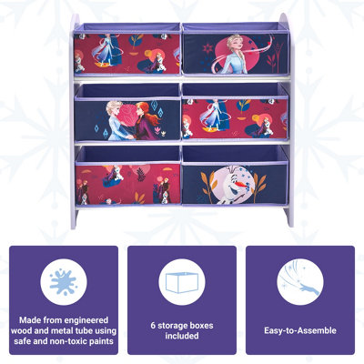 Disney Frozen Toy Storage Unit: 6-Box Organizer for Bedroom - Made from ...