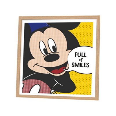 Disney Full Of Smiles Mickey Mouse Canvas Print Yellow/Black (40cm x 30cm)