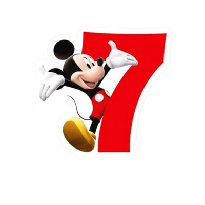 Disney Junior Mickey Mouse 7th Birthday Candle Red/Black/White (One Size)