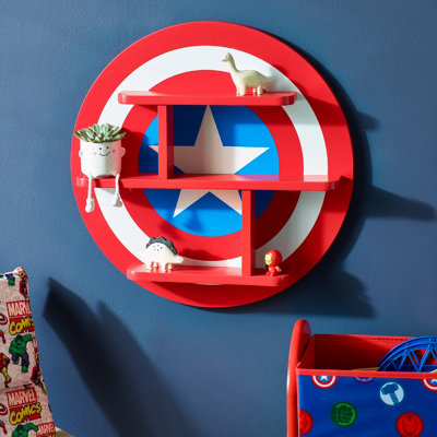 Disney Marvel Avengers Captain America Small Wall Shelf, Wall Mounted ...