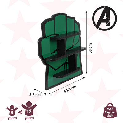 Disney Marvel Avengers Hulk Small Wall Shelf, Wall Mounted Kids ...