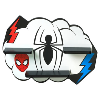 Disney Marvel Spider-Man Small Wall Shelf, Wall Mounted Kids' Bookshelf ...