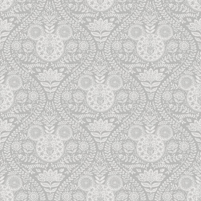 Disney Mickey Mouse Grey Block Print Peel & Stick Wallpaper