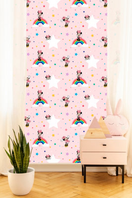 Disney Minnie Mouse Rainbow Wallpaper Roll 52cm x 10m Pink