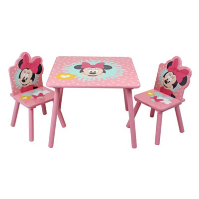 Disney Minnie Mouse Table and Chairs Set, 15mm MDF, pine wood, Light ...