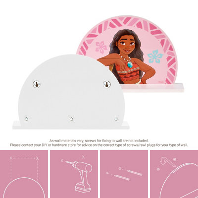 Disney Moana Small Wall Shelf, Decorative Wall Mounted Kids' Shelf ...