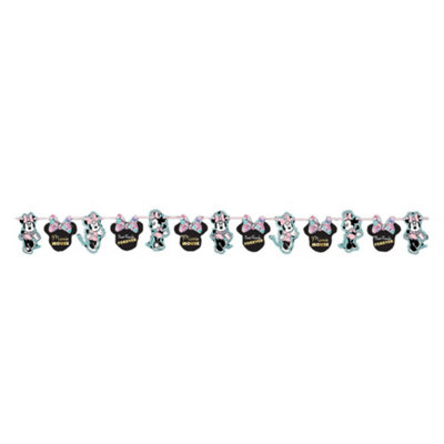 Disney Paper Minnie Mouse Garland Pink/Blue (One Size)