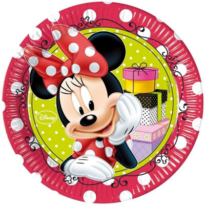 Disney Polka Dot Minnie Mouse Party Plates (Pack of 8) Red/White/Yellow ...