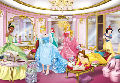 Disney Princess Mirror Wall Mural, 2.54m x 3.68m