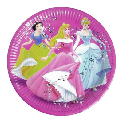 Disney Princess Paper Prismatic Disposable Plates (Pack of 8) Pink (One ...