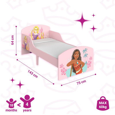 Disney Princess Toddler Bed: Sturdy Engineered Wood Construction, Fits ...
