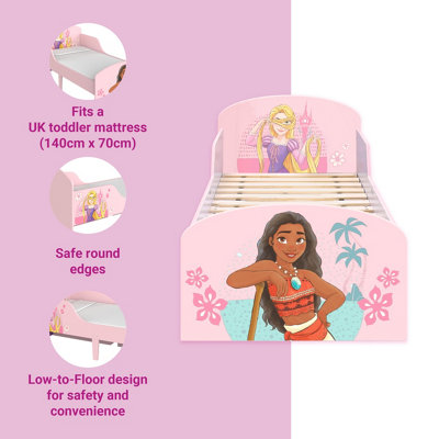 Disney Princess Toddler Bed: Sturdy Engineered Wood Construction, Fits ...
