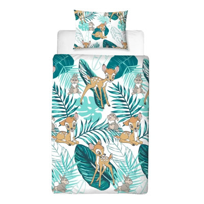 Disney Reversible Bambi Duvet Set White/Green/Brown (Single)