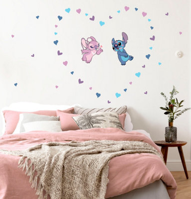 Disney Stitch in Love Self-Adhesive Vinyl Foil Wall Stickers Pack Of 43