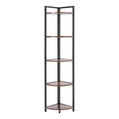 Display Rack 5-Tier Corner Shelf with Metal Frame 150 x 30 x 30cm