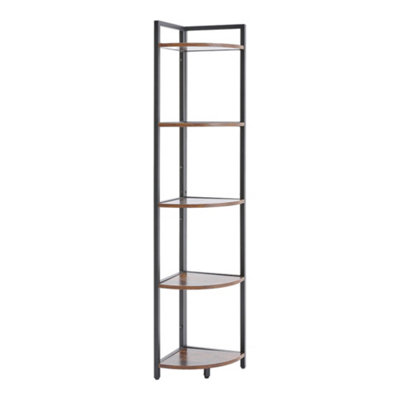 Display Rack 5-Tier Corner Shelf with Metal Frame 150 x 30 x 30cm
