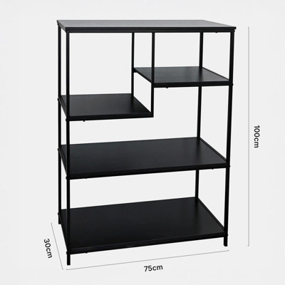 Display Unit Multi Tier Side Table Shelving Organiser Storage Home, Black