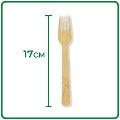 Disposable Bamboo Forks 17cm Length : Pack of 100