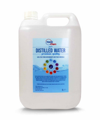 Distilled Water Ultra High Quality Pure Water 5L Bottle Pure Chem (BLUE)