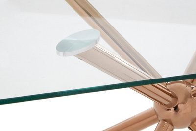 Distinctive Rectangular Rose Gold Dining Table, Contemporary Kitchen ...