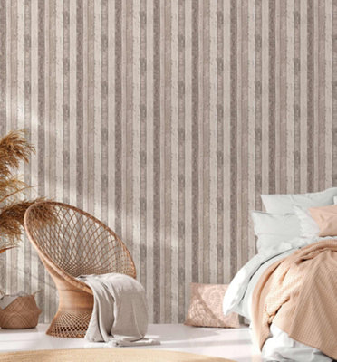 Distressed Wood Panel Wallpaper Natural AS Creation 8550-53