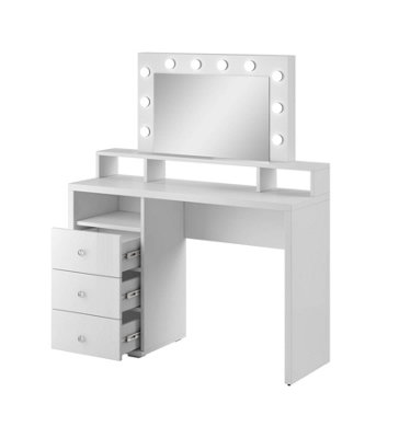 Diva 49 Dressing Table in White - 1200mm x 1360mm x 400mm - Luxurious ...