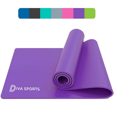 Diva Sports Yoga Mat, 15mm Thick, Non-Slip, Purple