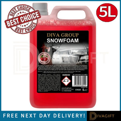 DivaGroup Snow Foam Shampoo Cherry Scent High Foaming Car Wash Cleaner 5L